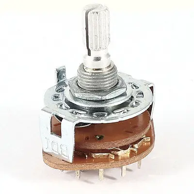 2P6T Panel Mount 2Wafers Rotary Switch Band Selector 2Pole 6 Position ...