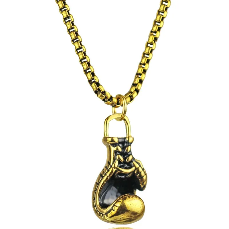 Boxing Glove Pendant Gold Color Fight Strength Necklace Boxing Jewelry ...