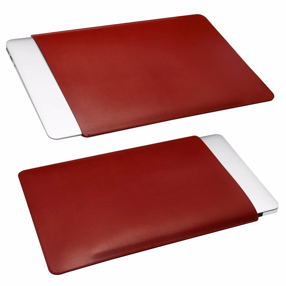 Bolsa de couro pu para laptop, estojo para macbook air pro 13 15 ...