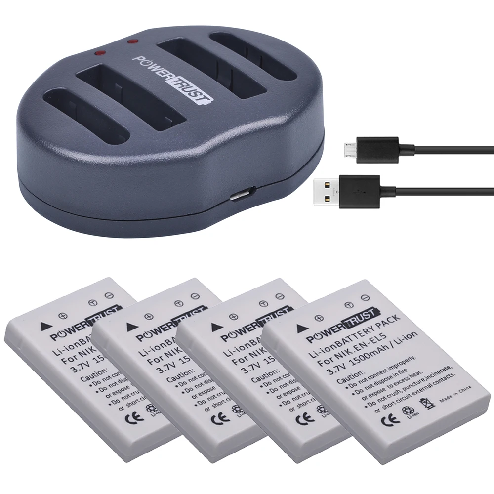 Batería de cámara EN EL5 ENEL5, Cargador USB Dual para NIKON Coolpix ...