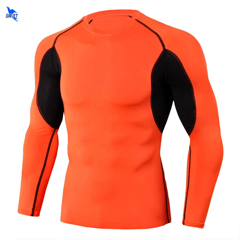 Breathable Mesh Fitness MMA Compression Shirt Men Quick Dry Rashguard ...