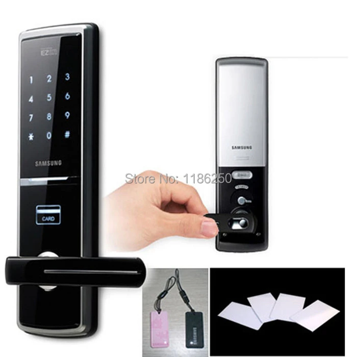 Samsung Ezon Shs-5120 New Entry Keyless Security Digital Electronic Door Lock+4pcs Key Card ...