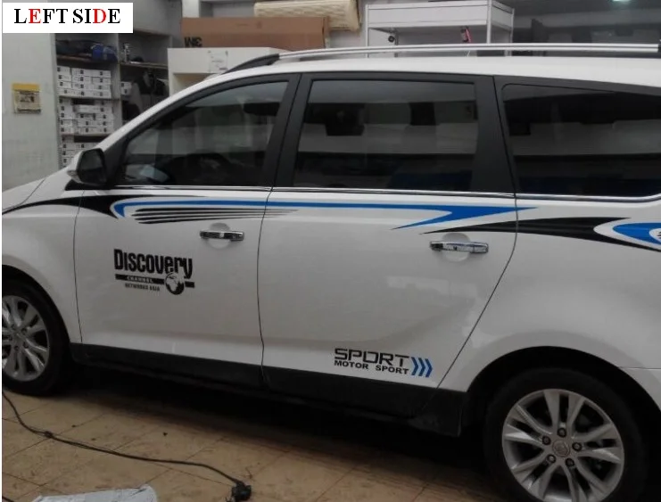 LEFT SIDE Full Body Car Stickers Black and Blue Car styling DIY ...