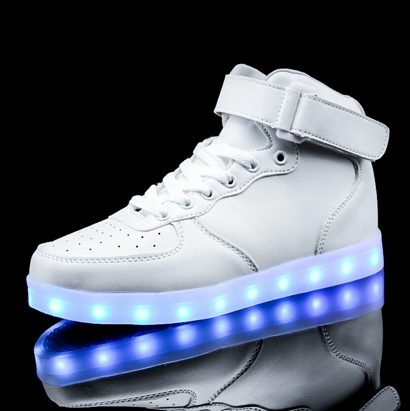 High quality 7 Colors LED Luminous Women&Men high top LED Shoes For ...