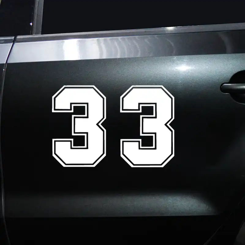 CK2715#22*15cm Number 33 funny car sticker vinyl decal silver/black car ...