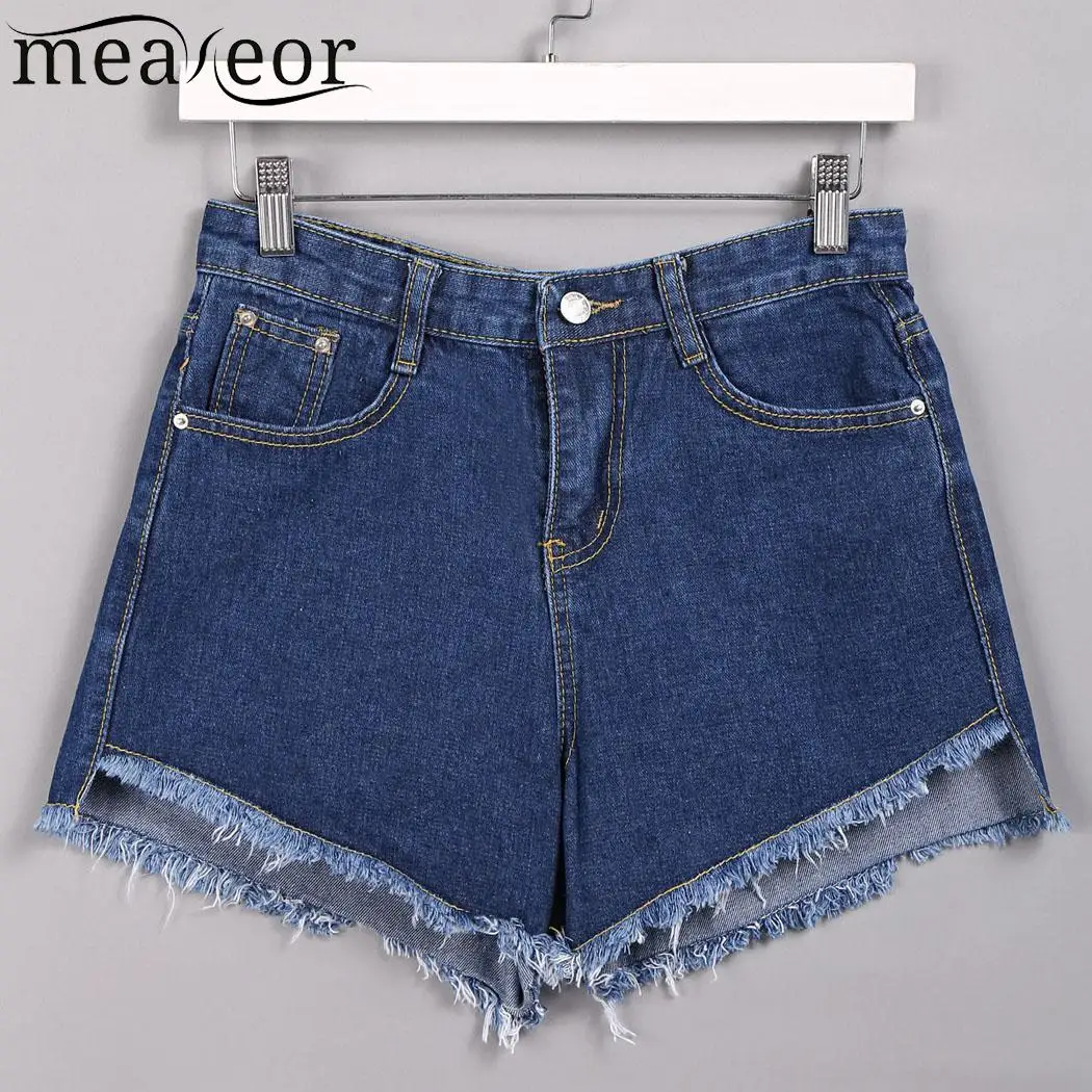 Raw Solid Simple Hem Denim Shorts|Shorts| - AliExpress