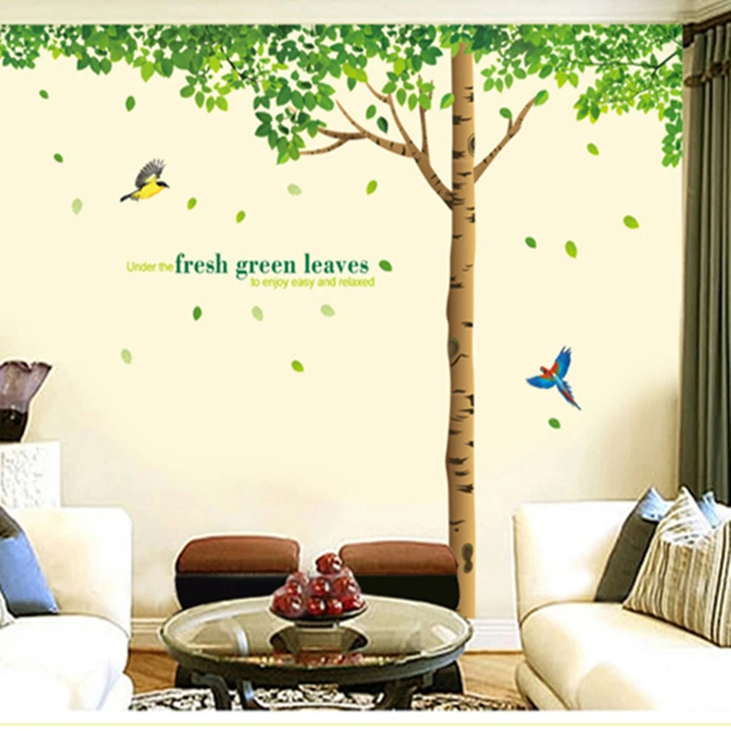 Diy Large Size 296 225cm Green Tree Vinyl Wall Stickers Home Decor