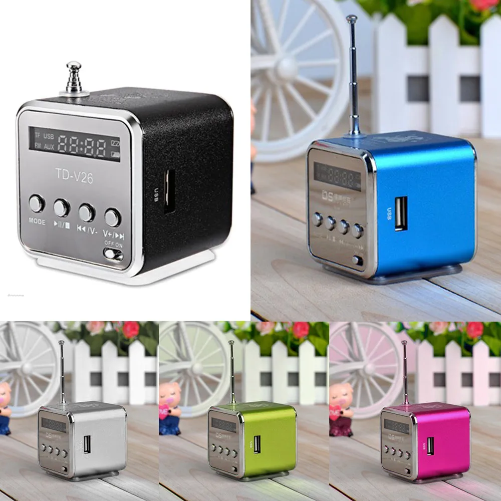 Portable Micro SD TF USB Mini Stereo Bass Speaker Music Player FM Radio ...