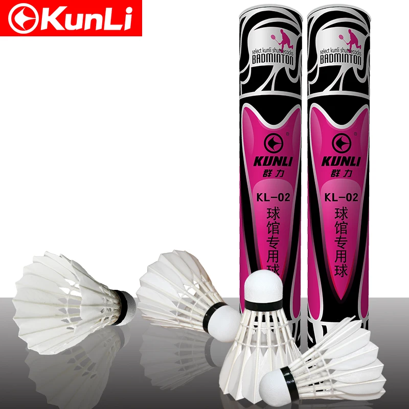 12 unids/tubo original kunli 02 Volantes Bádminton grado B pluma del ...