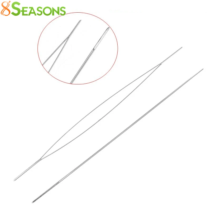 8seasons Iron Metal Big Eye Curved Beading Needles Threading String ...