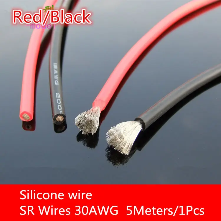 5Meters/1PCS SC019 Very soft silicone wire SR Wires 30AWG Special wire ...