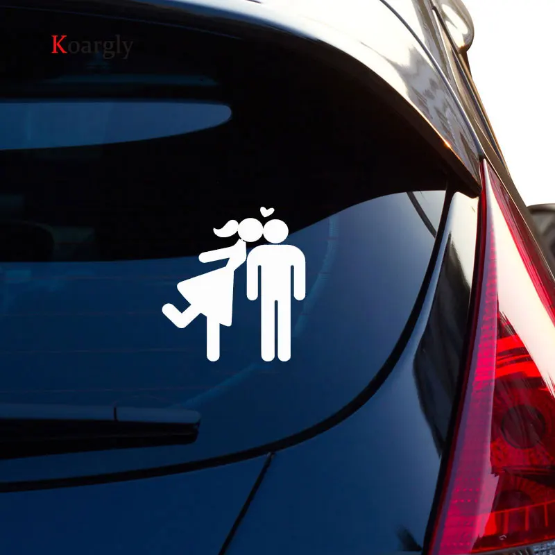 Koargly 14*15.1cm Love Couple reflective car sticker adesivos de carro ...