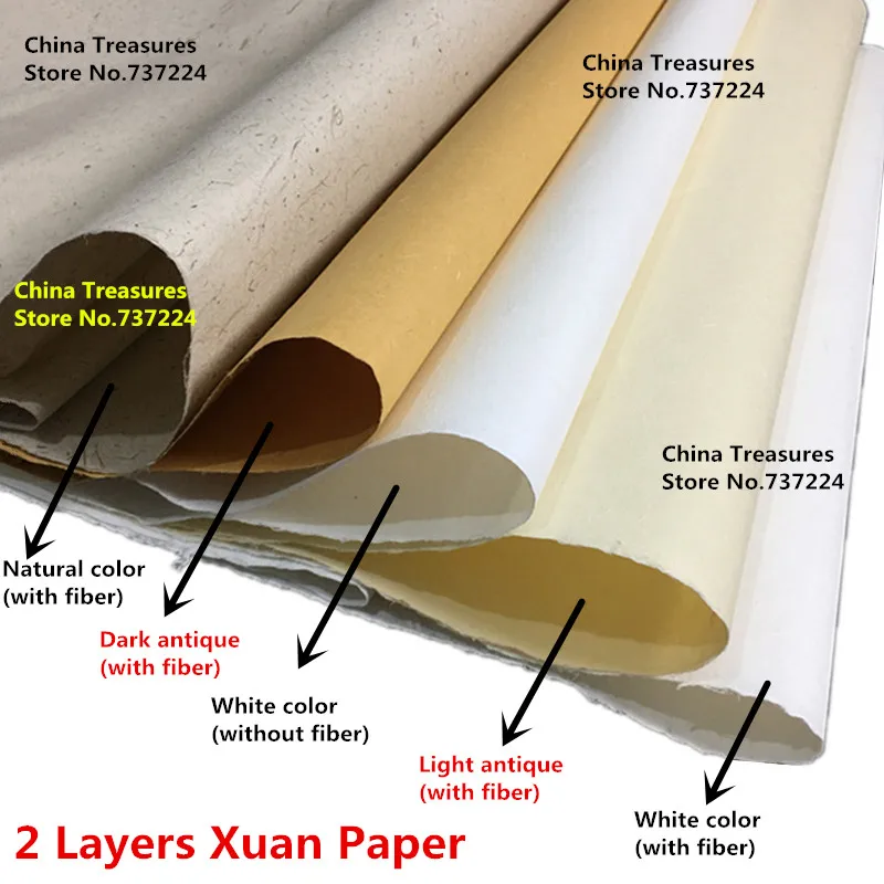 2 Layers Fiber Xuan Paper Chinese Rice Paper Calligraphy Painting Paper ...