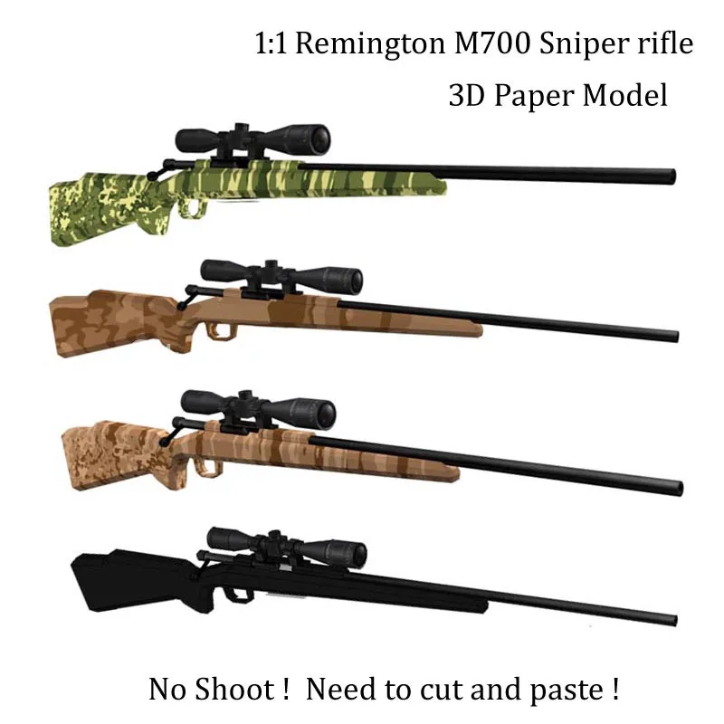 3D-Paper-Model-Scale-1-1-Assault-rifle-m700-DIY-arms-Paper-Toys-for ...