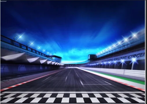 7x5ft Blue Clouds Sky Stadium Car Racing Race Track Lane Custom Photo ...