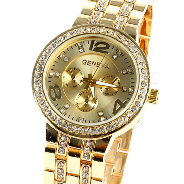 Geneva Stainless Steel Quartz Watch