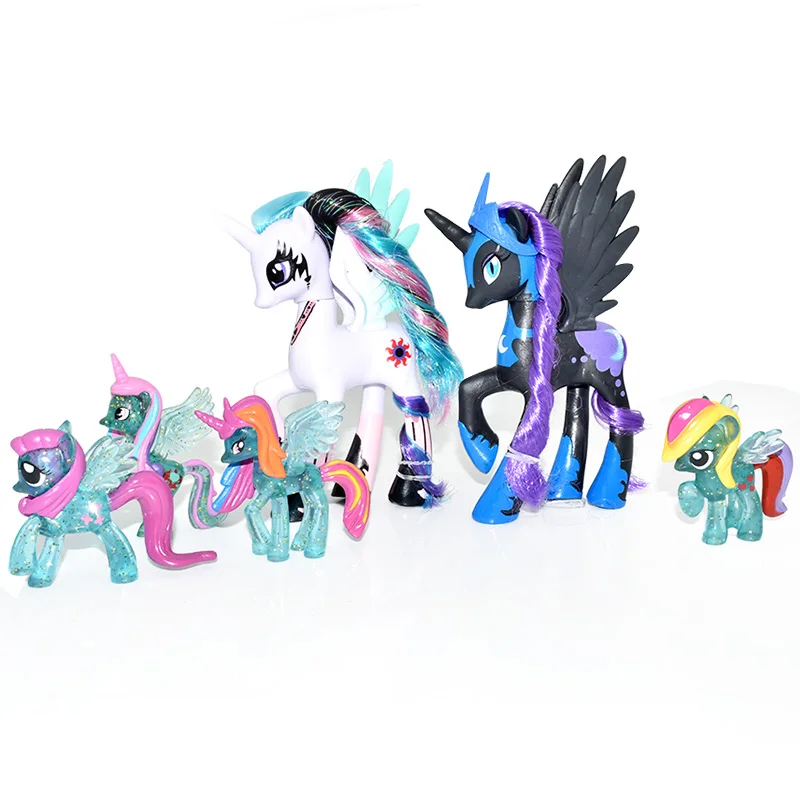 On Sale Lensple 14cm PVC Unicorn Princess Luna Celestia Rainbow Horses ...