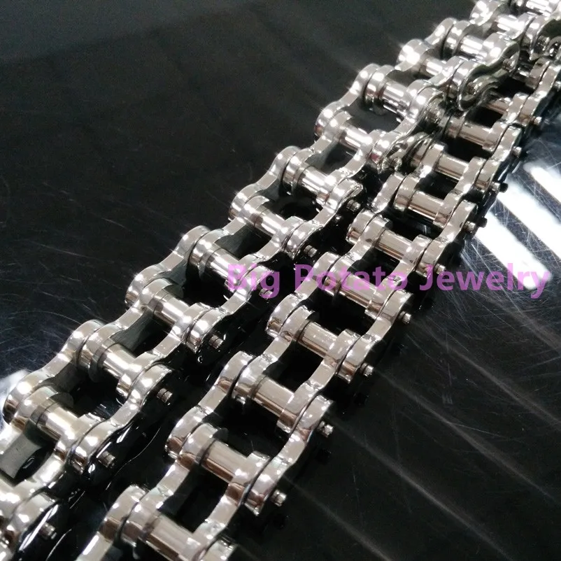 60CM*18mm New Design 316L Stainless Steel Punk Silver Heavy Duty ...