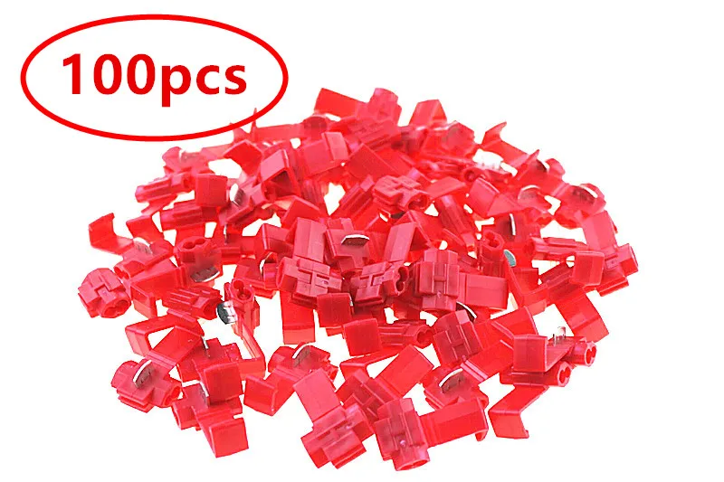 100pcs 22-18 Gauge Double Run Solderless Wire Connectors Tap In Quick ...