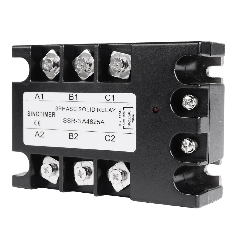 SSR 3 Phase Solid State Relay 25A SSR-25 AC to AC Solid State Relay SSR ...