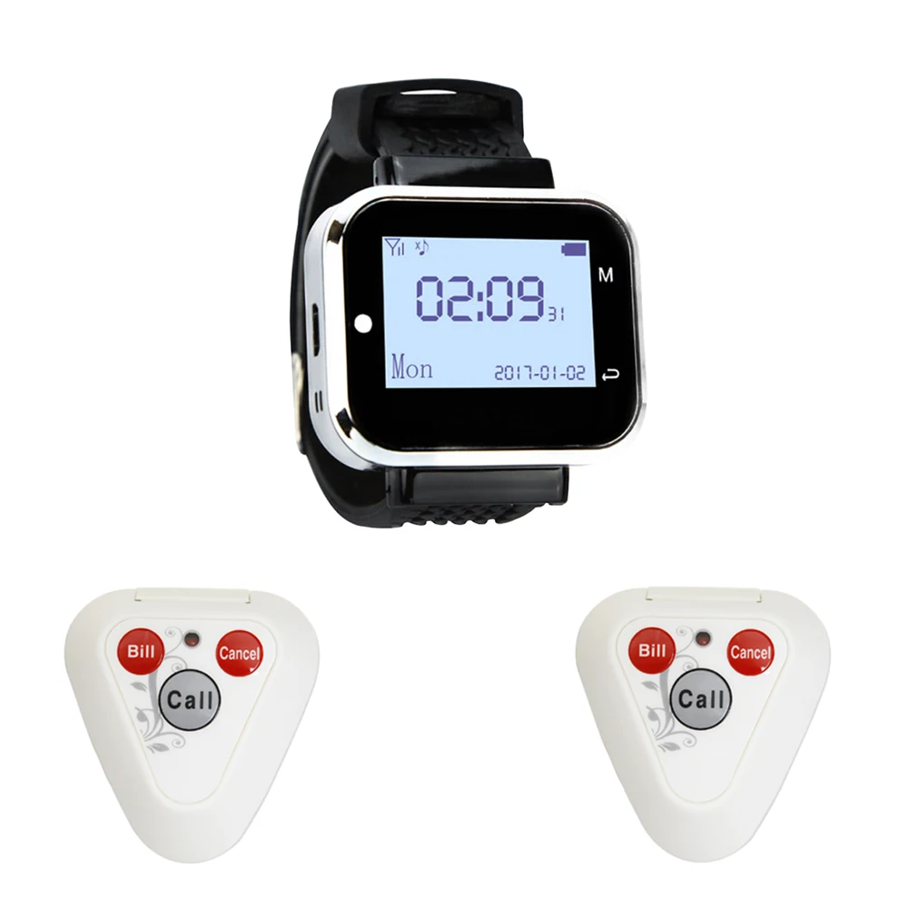 JINGLE BELLS Wireless Calling System 2 Calling Buttons+ 1 Watch Pager ...