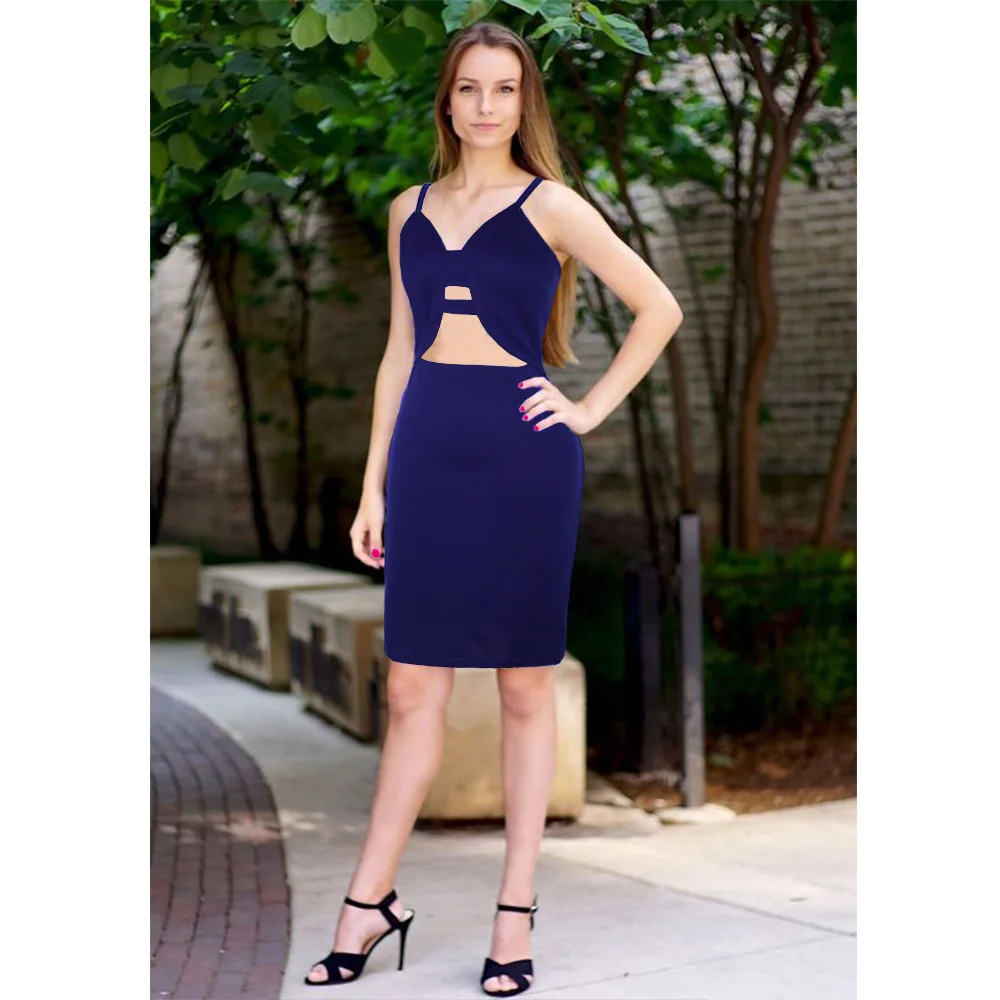 Sexy Women Bodycon Club Dress Strapless Backless Front Cut Out ...
