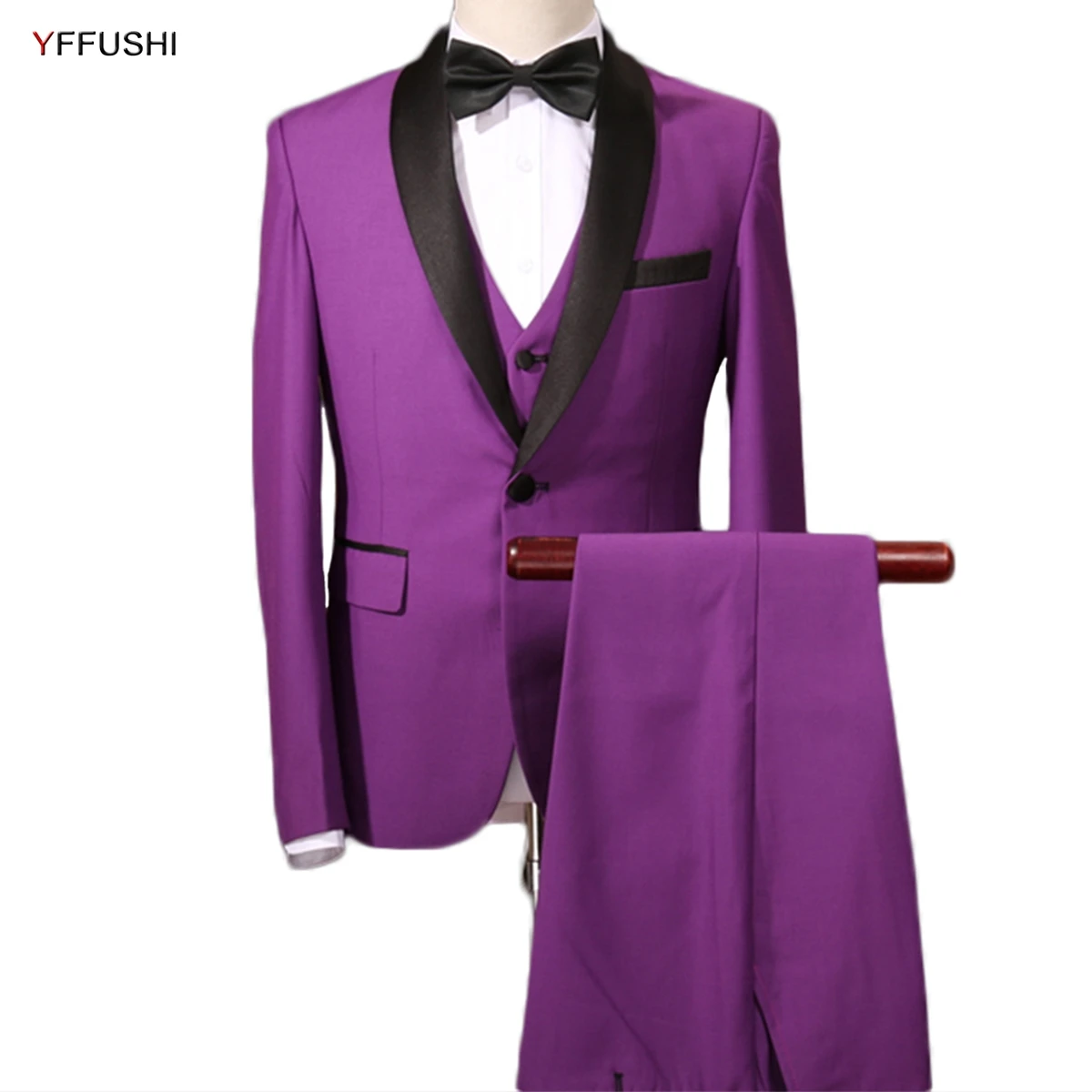 YFFUSHI 2018 Men Wedding Suits 3 Pieces Shawl Collar Tuxedos Slim Fit ...