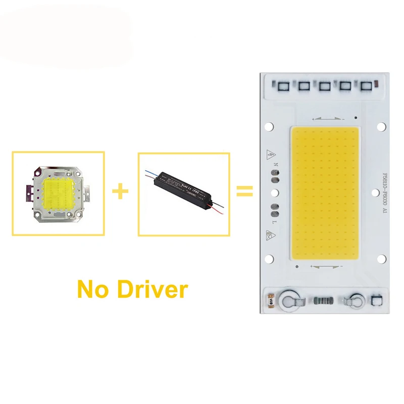 COB Chip LED Lamp 220V Smart IC No Need Driver 30W 40W 50W Light Beads ...