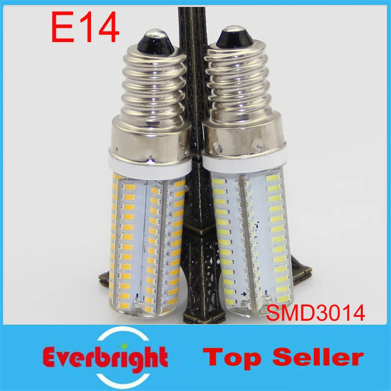 LED lamps 12W E14 3014 SMD 104 LED High voltage Crystal Chandeliers AC ...