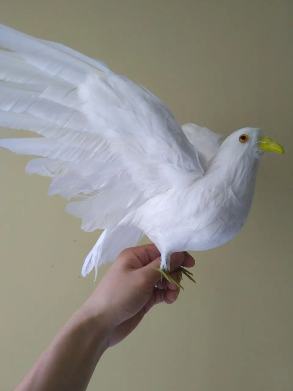 Large 30x45cm Spreading Wings Dove Model,foam&feathers White Peace Bird ...