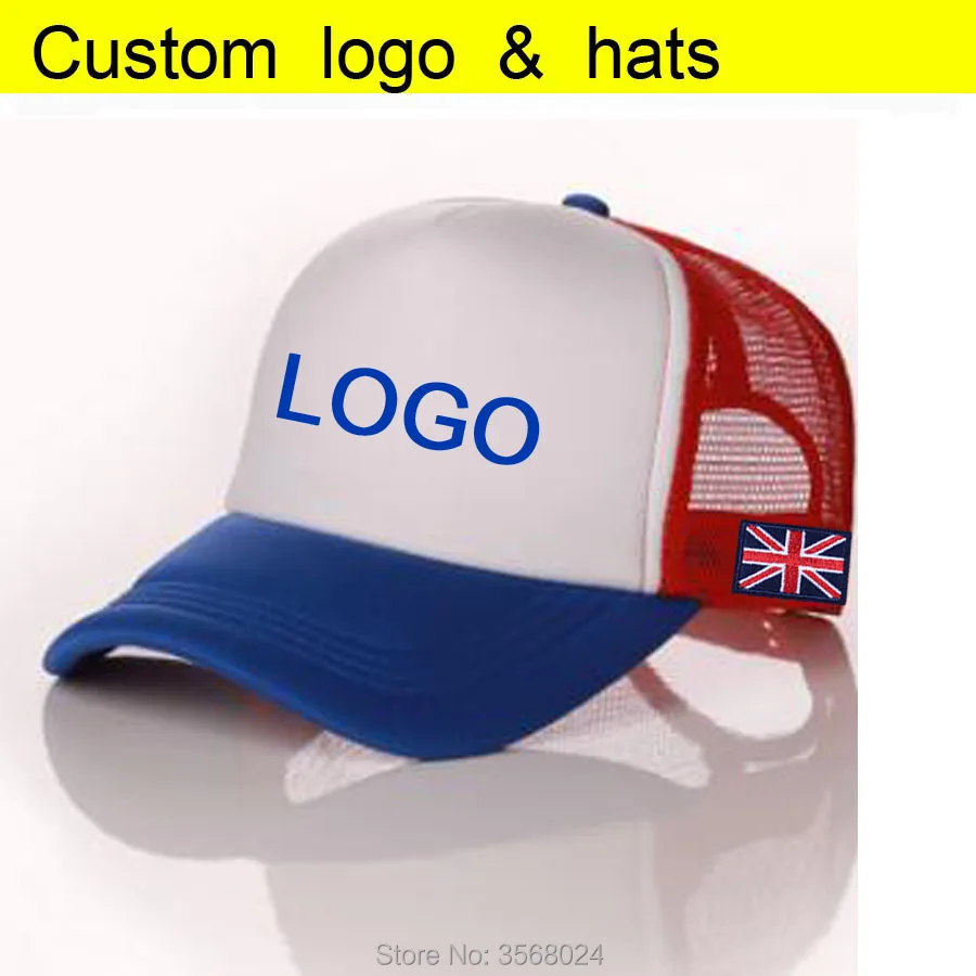 England Flag Patch Baseball hats Adult Free Printing LOGO Cap Snapbacks ...