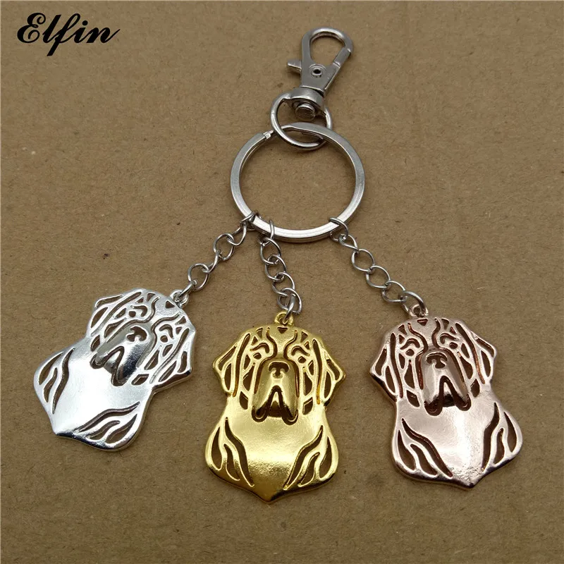 Elfin Trendy St. Bernard Key Chains Gold Color Silver Color Animal ...