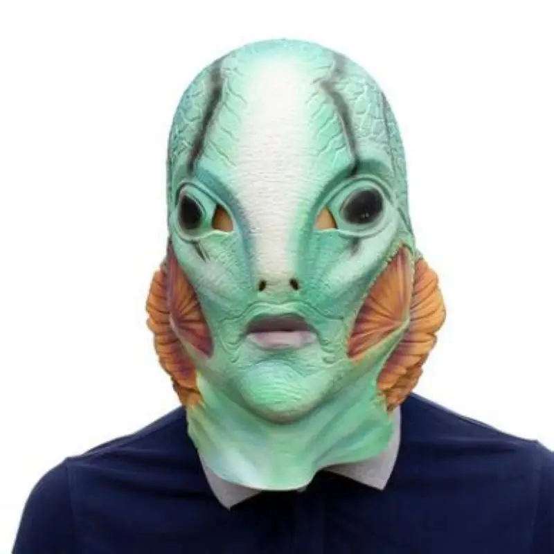 Abe Hellboy Mask Hood Halloween Mask Realistic Silicone cosplay scary ...