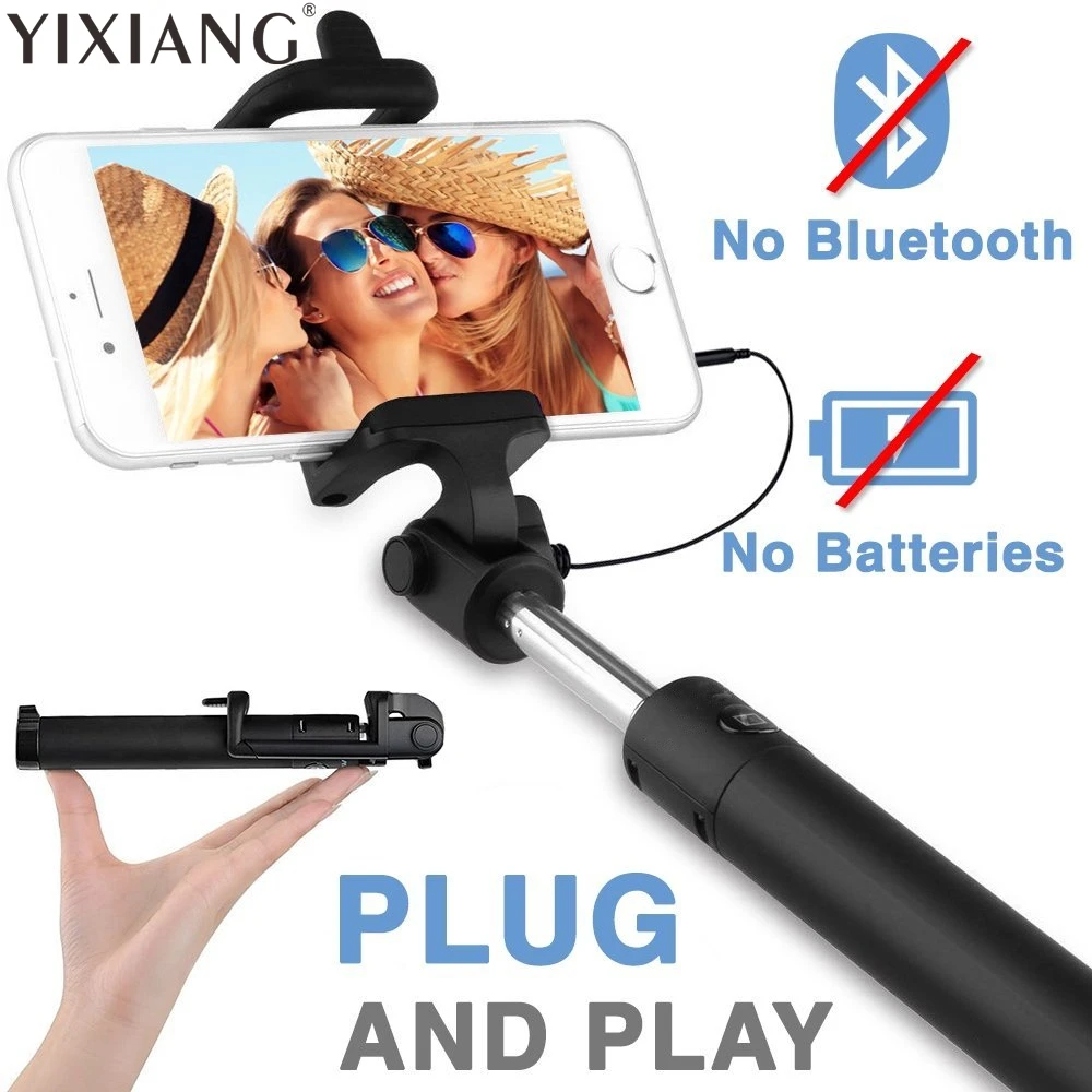 YIXIANG Portable Wired Stretchable Selfie Stick For iPhone Samsung ...