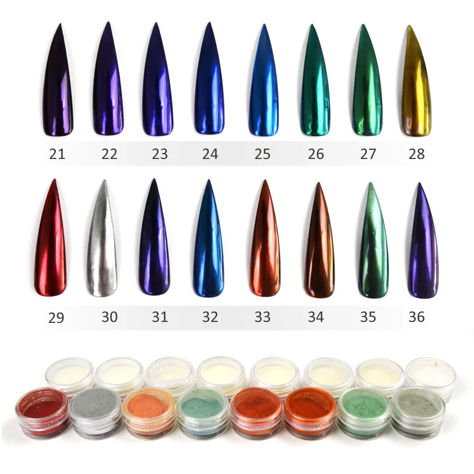 Shine Chrome Nail Powder Mirror Powder Nails Chrome Nail Polish Glitter ...
