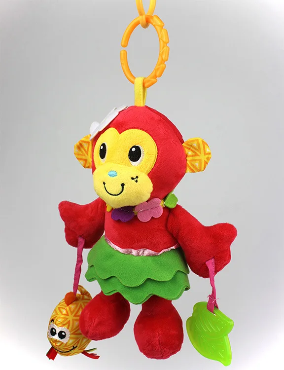 Happy monkey 25cm Baby Toy Plush doll stuffed Red monkey bed hanging ...