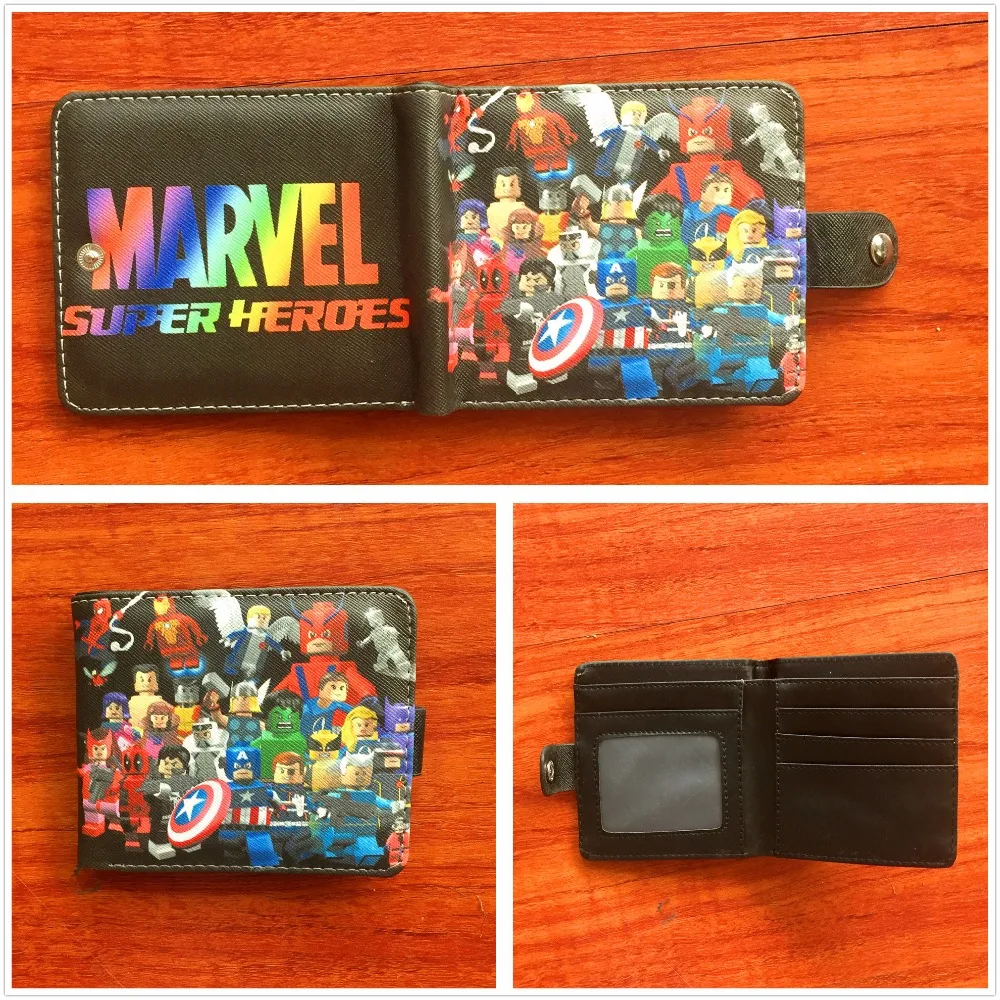 New arrive Marvel Super Hero short leather wallet With card holder men ...