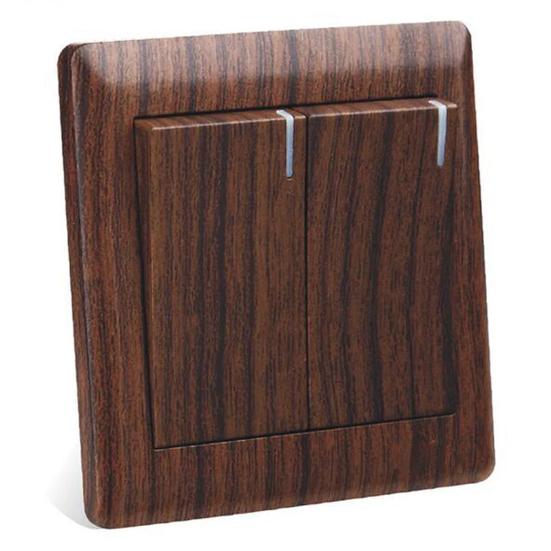 Ba Wood Color Wall Socket Panel Switch Two Open Single Control Dual ...