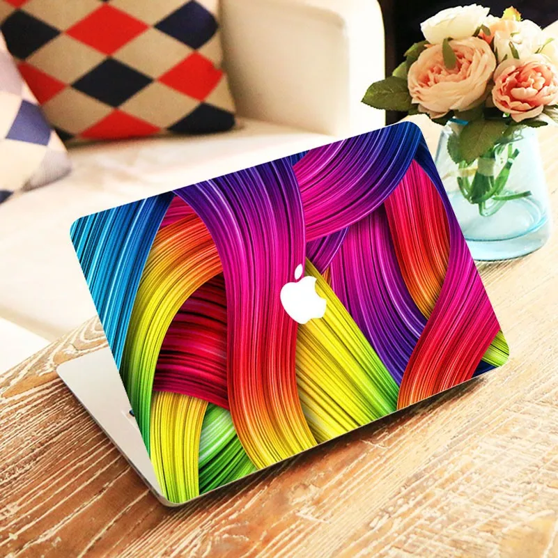 Transparant rainbow apple laptop sticker - stashoknewsletter
