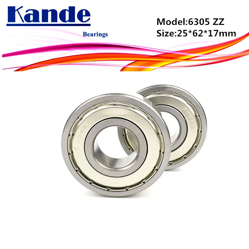 Kande 6305zz 2pcs Abec-5 6305 2z Single Row Deep Groove Ball Bearing ...