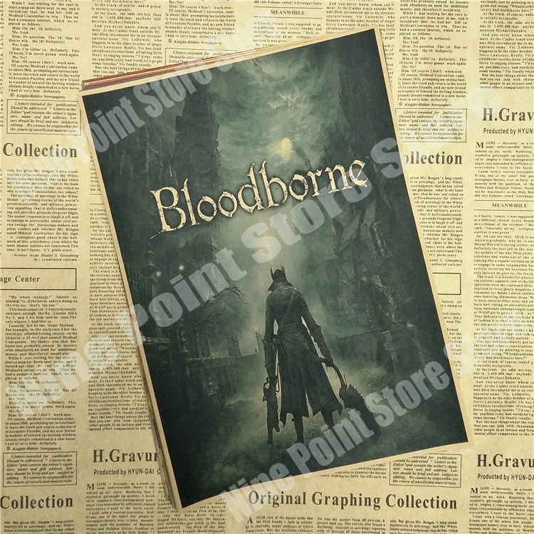 Bloodborne Classic game Kraft Paper Poster Bar Cafe Living Room Dining ...