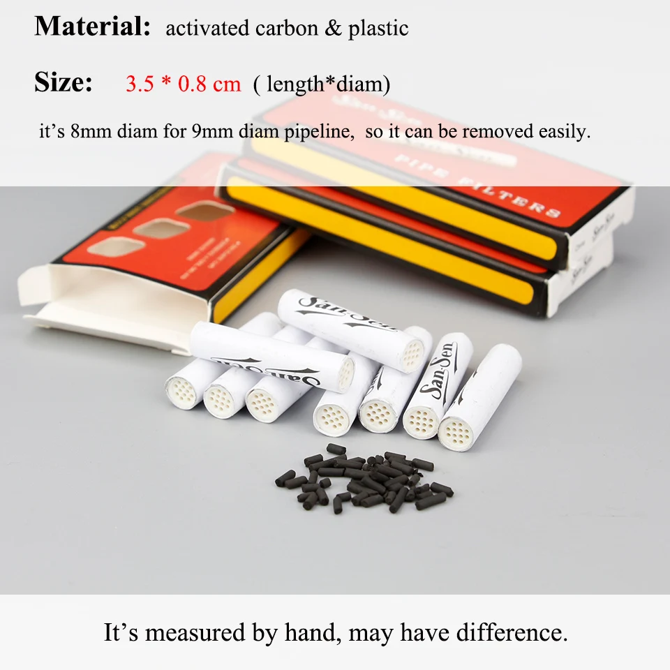 Pipe,Filtres pour tuyau de fumée 9mm,de 60 à 250 pièces,charbon actif ...