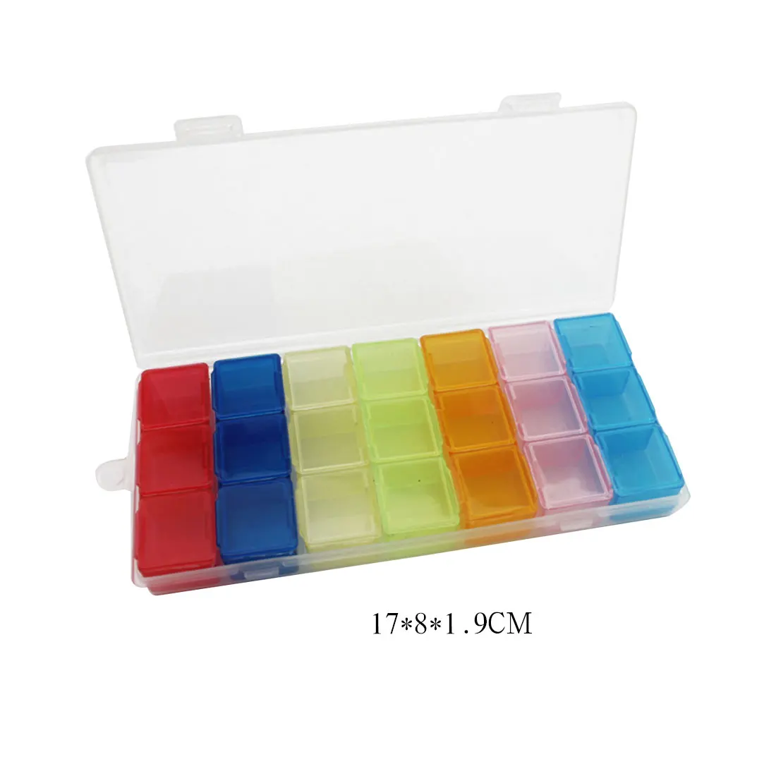 PP(non toxic) 21 Compartment Lid Tablet Box Weekly Pill Medicine ...