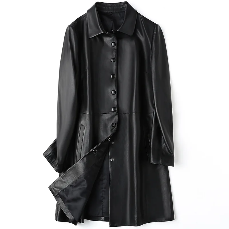 Yolanfairy 100 Geniune Leather Jacket Real Sheepskin Long Jackets