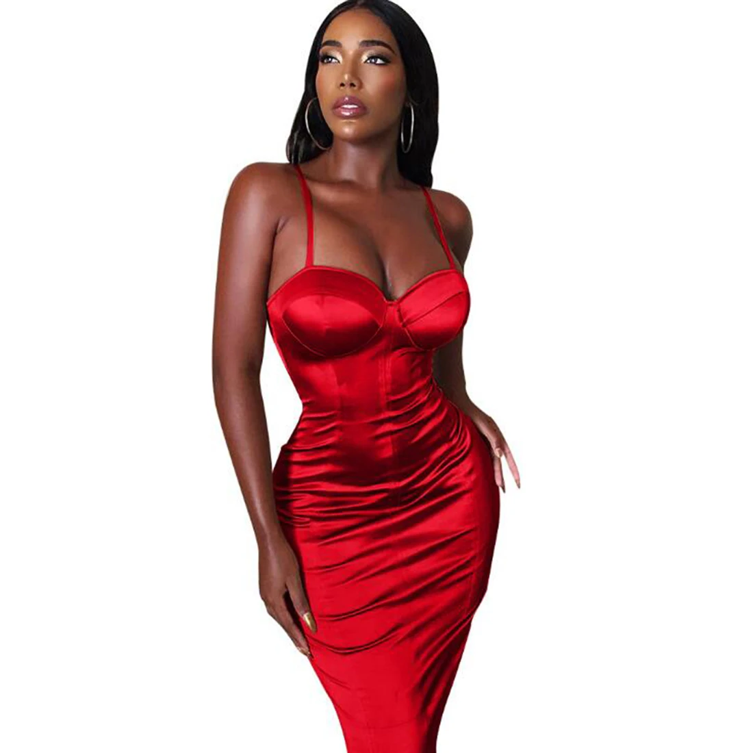 2017 Sexy Night Club Dress Bodycon Spaghetti Straps Pencil Dresses Chest Pad Corset Type Slim