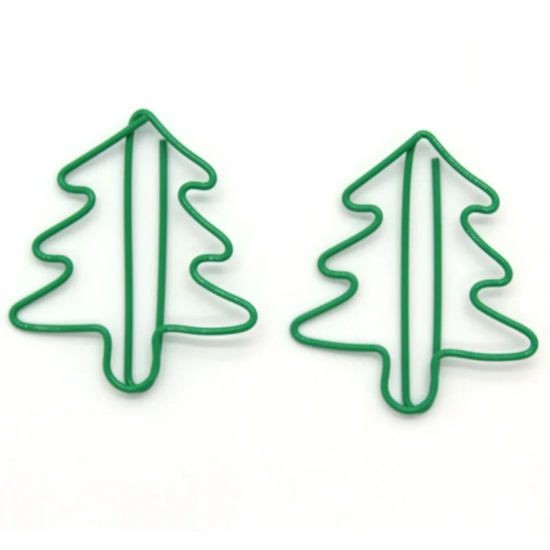 Christmas Tree Shape Creative Cute Kawaii Paper Clips Bookmark Memo ...
