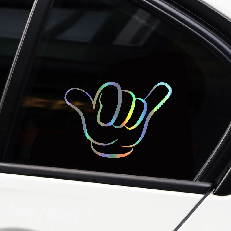 10cm*7.5cm Car Stickers Hang Loose Shaka Hand Funny Car Sticker Vinyl ...