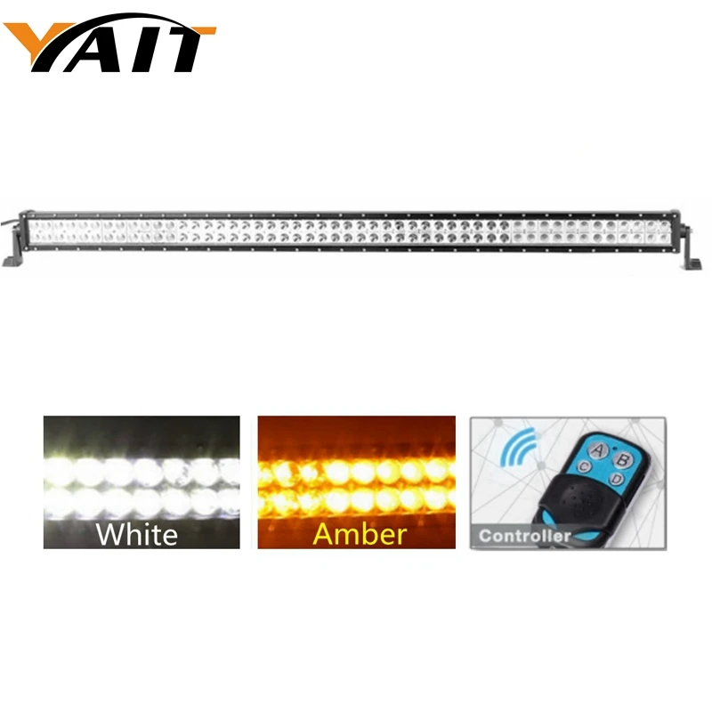 Yait 1pcs 52 Inch Double Row LED Light Bar Combo Led Bar 300w Amber ...