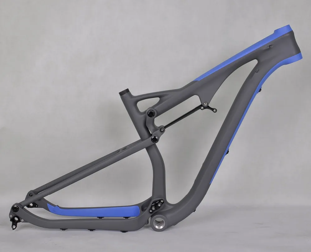 OEM design gray/blue matt colors 29 full suspension mtb frame 100% full ...
