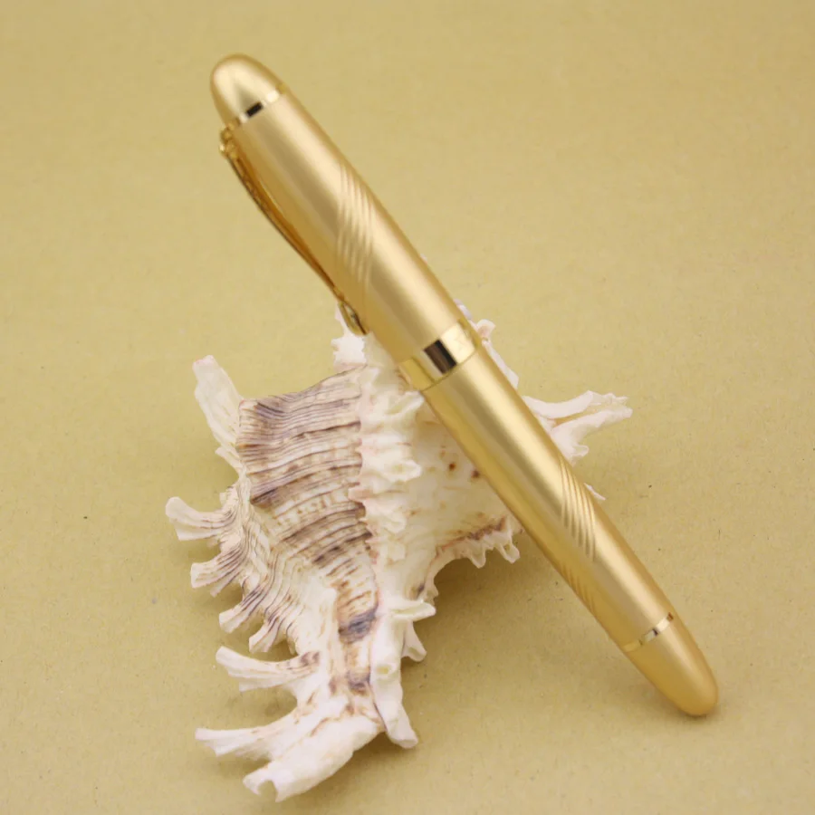 1pcs Luxury Pure Gold Fountain Pen 0.5mm Iridium Nib Inking Pens For ...